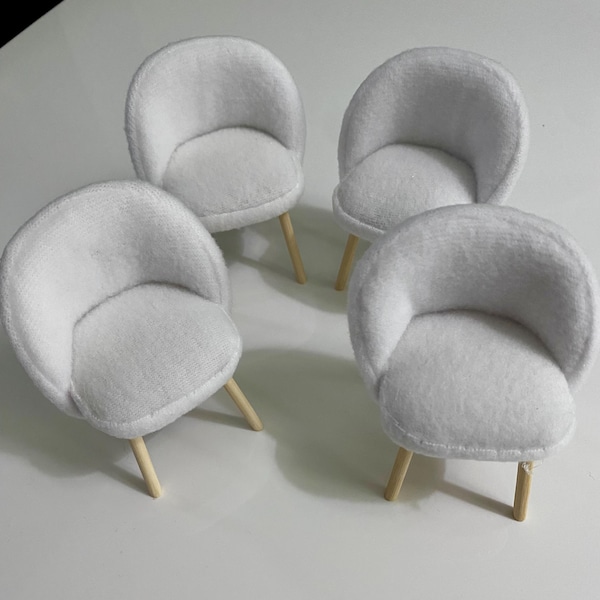 Dining Room Chairs, Dollhouse Furniture, 1:12 Scale Miniature Furniture ...