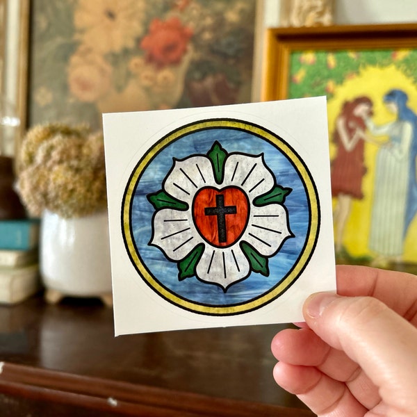 Luther Rose Stained Glass - Sticker - Etsy