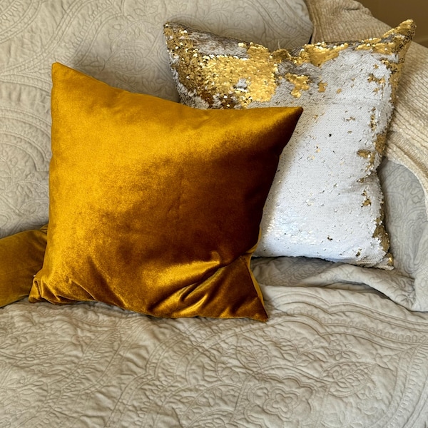 Luxury Gold Velvet Pillowcase,decorative Pillow Cover,throw Pillow ...