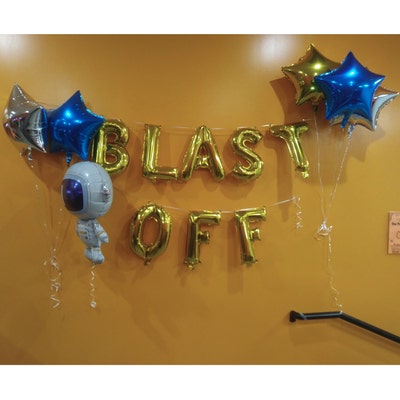 Blast OFF Banner 16 Letter Balloons Boy Girl Birthday - Etsy