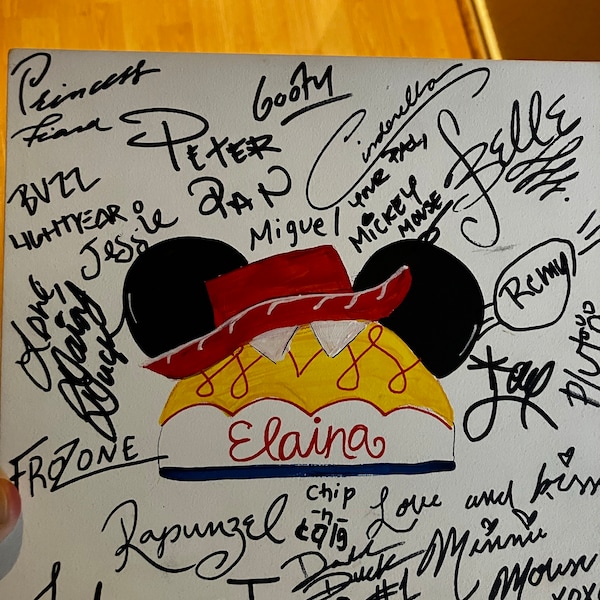 Autograph Board, Disney Character Autograph Board, Minnie Mouse Ears ...