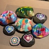 Simple Mandala Rocks Painted Rocks Paperweights Rock Art Dot Stones Dot ...