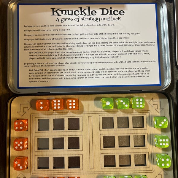 Knuckle Dice - Travel Game - Etsy