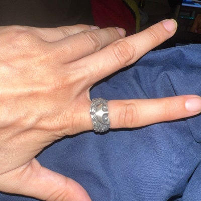 Barong God of Good Mens Ring in Silver, Balinese Mythology Gothic Ring ...