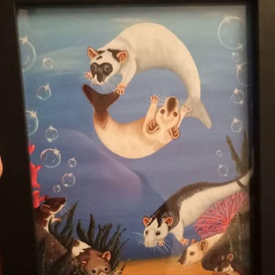 Rat Art Print, Come Fly With Me, A4 Sized Print, Featuring Roan Husky ...