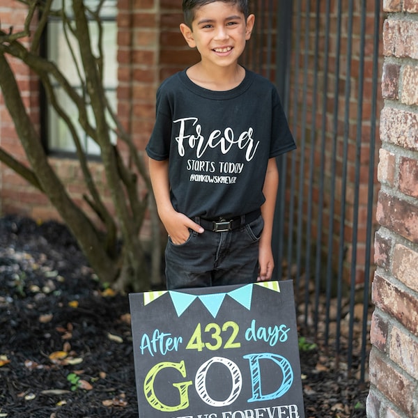 Adoption Announcement Sign Digital Chalkboard Adopted Boy Poster God ...