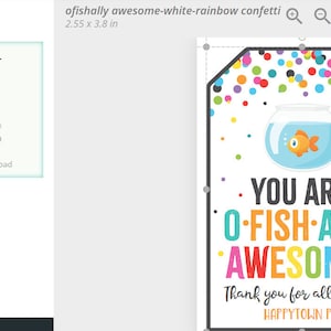 You Are O Fish Ally Awesome Tag Goldfish Gift Tag Fish Employee ...