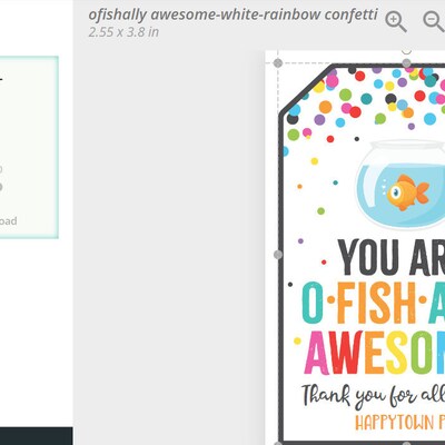 You Are O Fish Ally Awesome Tag Goldfish Gift Tag Fish Employee ...