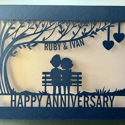 Anniversary Card Personalised Papercut Card, Wedding Anniversary ...