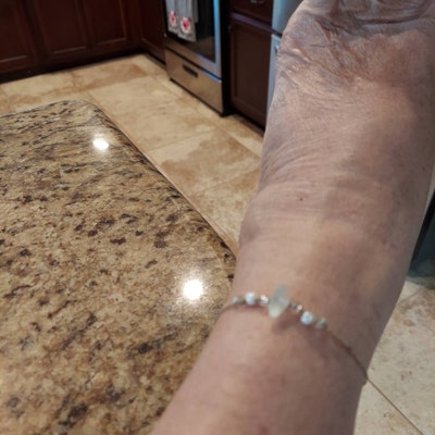 Beach Waves Anklet / Ankle Bracelet Sea Glass / Tan Hemp / Lake Sea ...