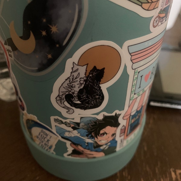 Two Cats Sticker, Yin and Yang Cat Sticker, Vinyl Cat Sticker, Black ...