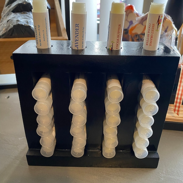 Lip Balm Tube Display 4 Slots Wooden Lip Balm Tube Tower Display - Etsy