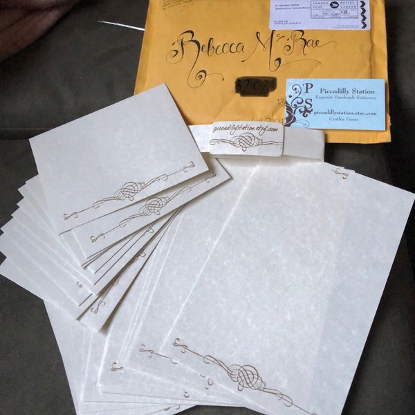 Handmade Stationery Set, Writing Paper With a Blue Lily and Dragonfly ...