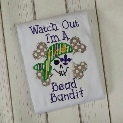 Mardi Gras Bead Bandit Embroidery Design Machine Applique - Etsy
