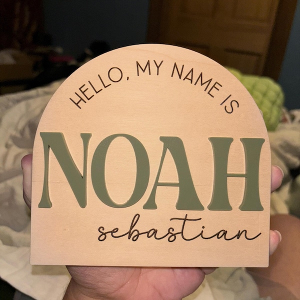 Baby Name Announcement Sign - Hello My Name is Sign - Fresh 48 Photo ...
