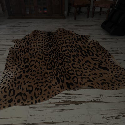 Cheetah Print Cowhide Rug Size : 7 X 5 1/2 FT, Leopard Rug, Cheetah Rug ...