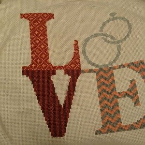 Wedding Cross Stitch Pattern, Love Sign, Customizable, Modern Pattern ...