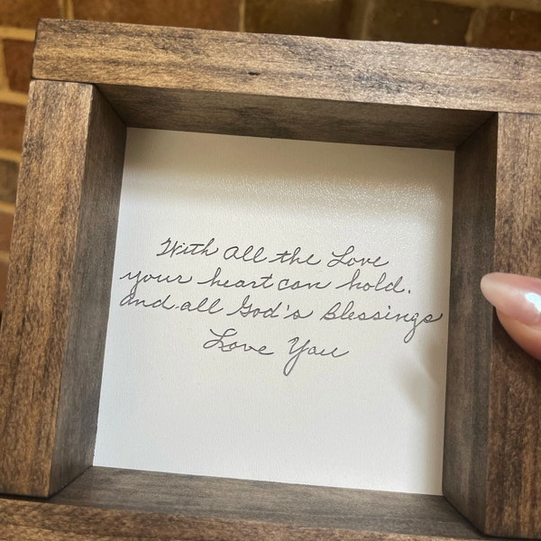 Actual Handwriting Gift Engraved Memorial Gift Custom Handwriting Sign ...