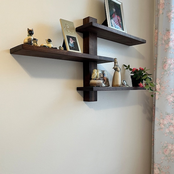 Wood Floating Shelf, Minimalist Shelves, Mid Century Modern, Art Deco ...