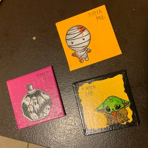 4x4 Hand Painted Coaster Ghostface, Horror Movie Icons, Gothic Art ...