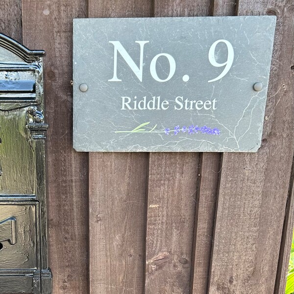 Rustic Lavender Slate House Sign Farmhouse Plaque Door Number - Etsy