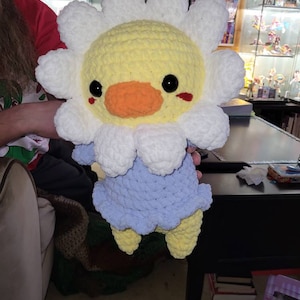 Crochet Pattern Daisy Duck Flower, Chubby Duck, Ducky, Squishmallow ...