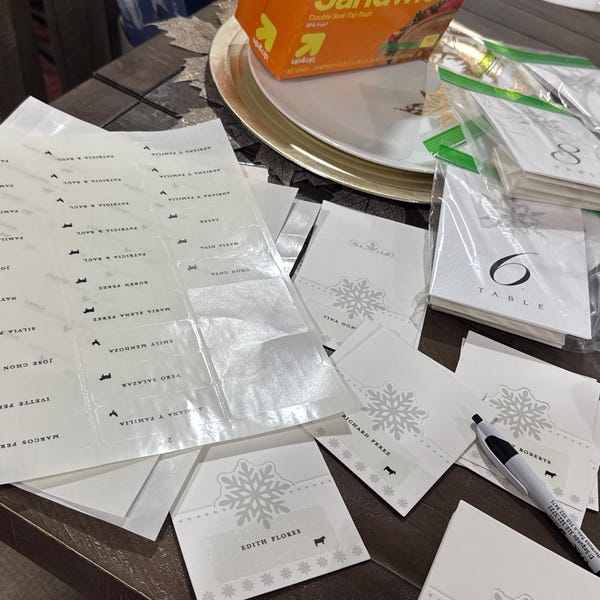 Printed Place Card Stickers for Wedding, Guest Names Sticker, Place ...