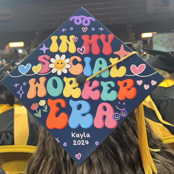 In My Social Worker Era Graduation Cap Topper, Custom Grad Cap ...