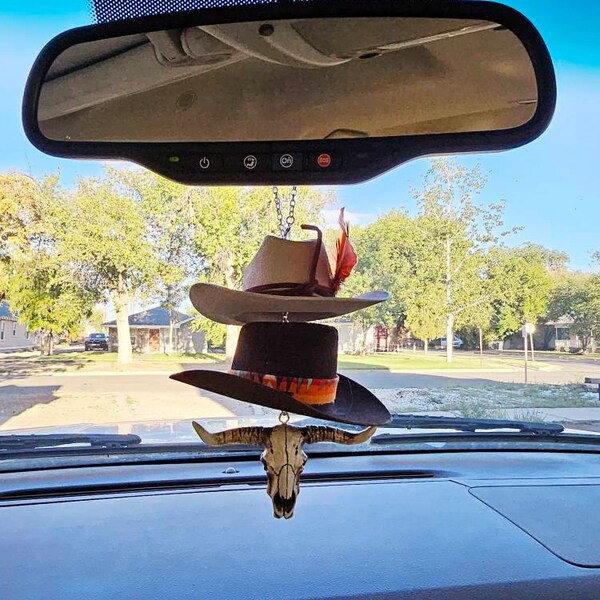 Cowboy Hat Rearview Mirror Charms, Cowboy Keychain, Western Mirror ...