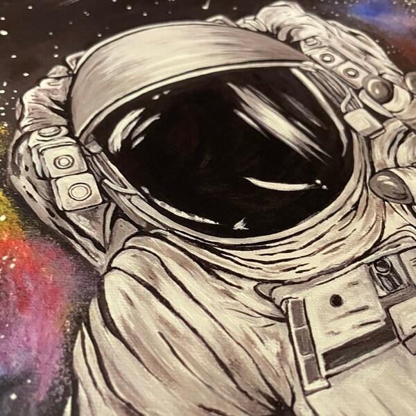 Astronaut Art | Space Wall Art | Galaxy Wall Art | Space Painting | Astronaut Decor | Space Man ...