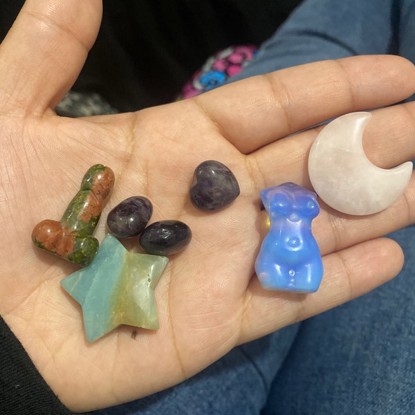 MINI 20mm Natural Mixed Goddess,crystal Carved,female Model,hand Carved ...