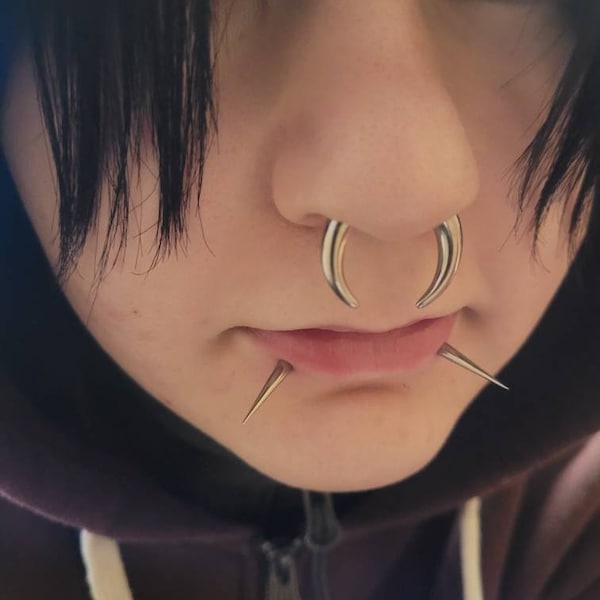 Extreme Long Spikes, Good for Labret Cheek, Piercing, Medusa, Monroe ...