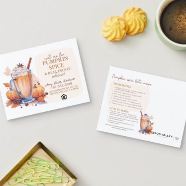 Real Estate Fall Pumpkin Spice Postcard | Real Estate Marketing | Fall ...