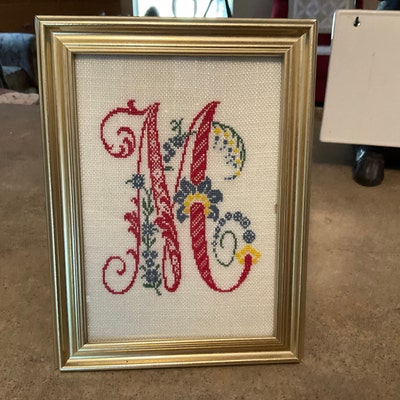 Cross Stitch Pattern Antique Alphabet, Letters Cross Stitch, Monochrome ...