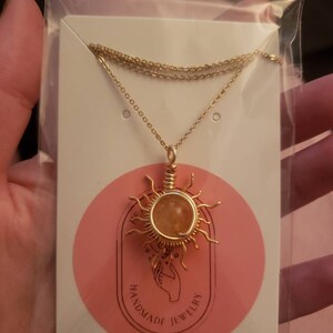 Sun Necklace/ Wire Wrapped Sun | Etsy