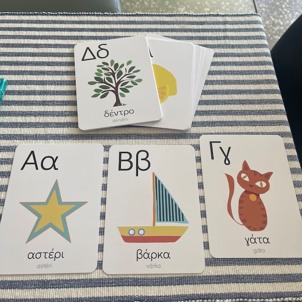 Greek Alphabet Flash Cards - Etsy Australia