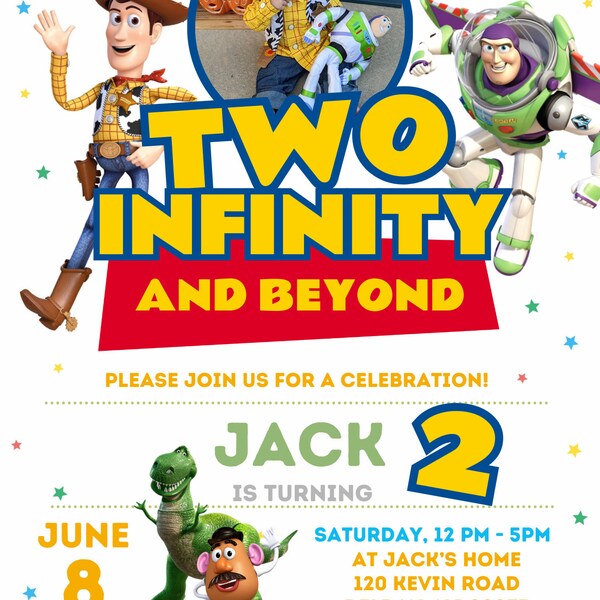 Toy Birthday Invitation, Two Infinity and Beyond, Editable Invitation ...