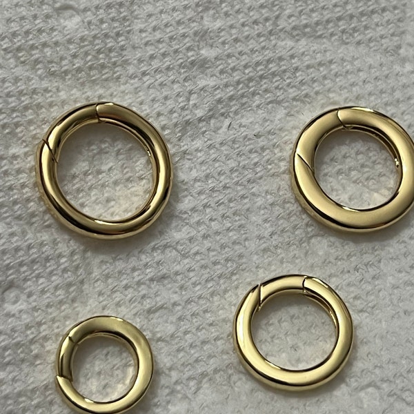 18k Gold Filled Push Gate Ring Charm Holder Bail for Charm Jewelry Kit ...
