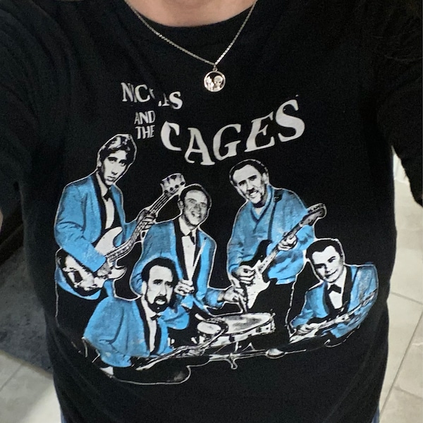 Nicolas Cage Band Shirt (ORIGINAL Black Shirt / Face off Edition, Hand ...