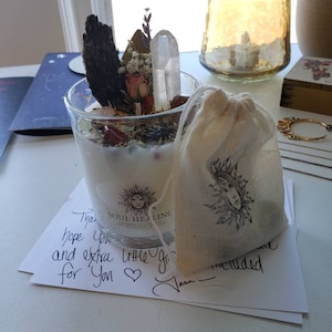 Soul Healing Intention Candle Packed With Crystals, Herbs and Flowers ...