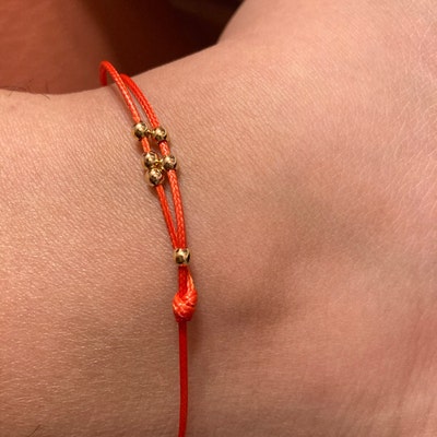 Amelia Red Gold Beaded Ankletadjustable Anklet Waterproof - Etsy