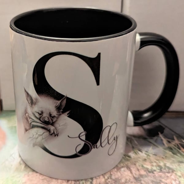 Pretty Bat Mug Personalised With Name and Initial. Cute Bat Cup, Bat ...