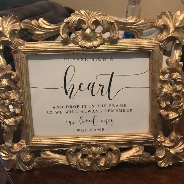 Please Sign A Heart Sign-please Sign-heart Guestbook Sign-guestbook ...