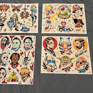 PLUMBER BROS Traditional Tattoo Flash Sheet - Etsy