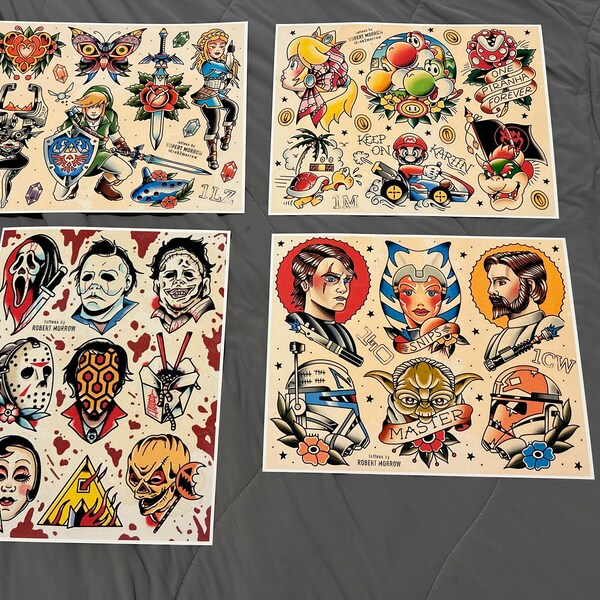 TERRIFIER Traditional Tattoo Flash Sheet - Etsy