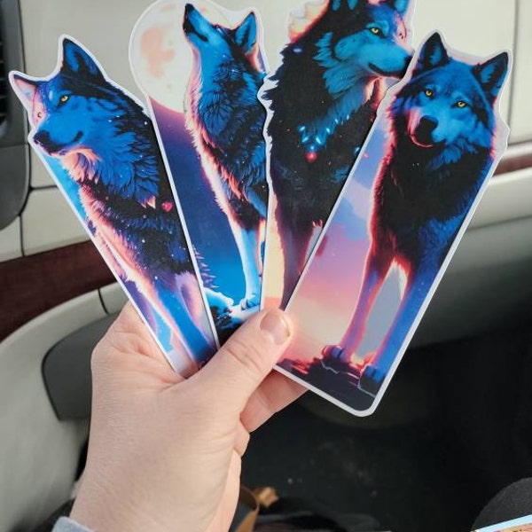 Anime-style Wolf Printable Bookmark Set | Printable Bookmarks | Instant ...