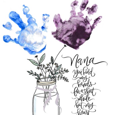 Teacher Gift End of Year Handprint Art Craft PRINTABLE Hand Lettered ...