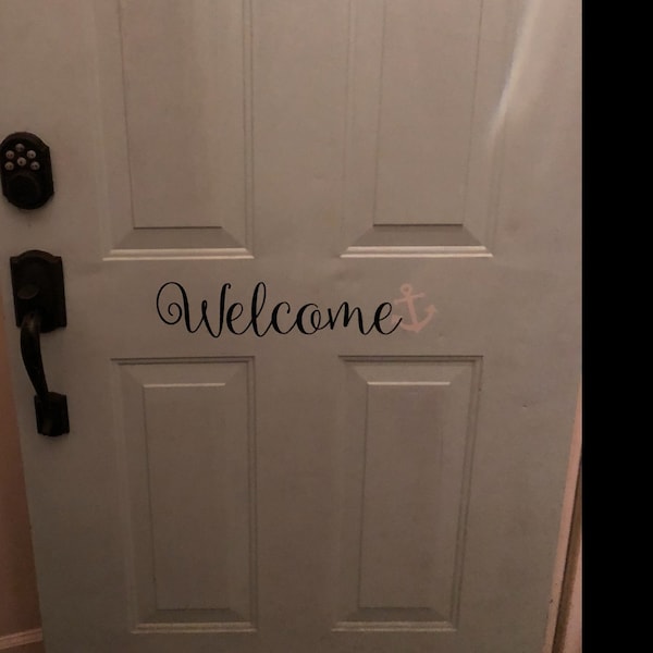 Welcome Vinyl Door Decal - Vinyl Wall Decals - Door Sticker - Front ...
