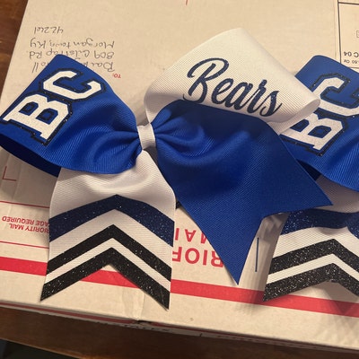 3 Personalized Custom Texas Size Cheer Bow Single Layer Flip Single End ...