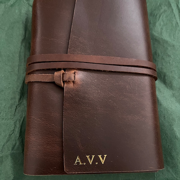 Leather Journal Handmade, Light Brown Free Personalised Initials. A4,A5 ...